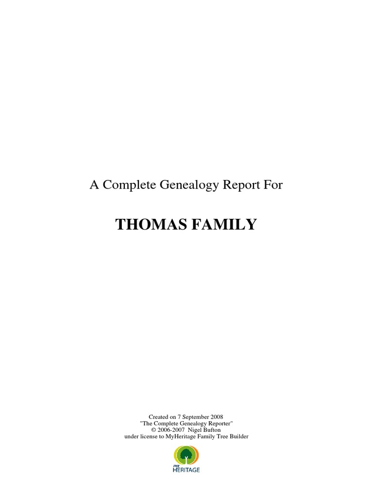 Thomas Family Tree | Kinship And Descent | Phylogenetics