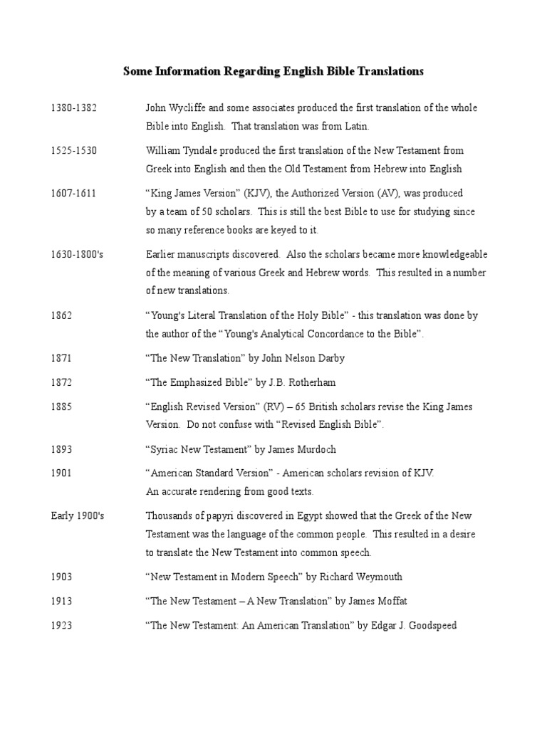 IBT English Bible Summary | PDF | King James Version | Bible