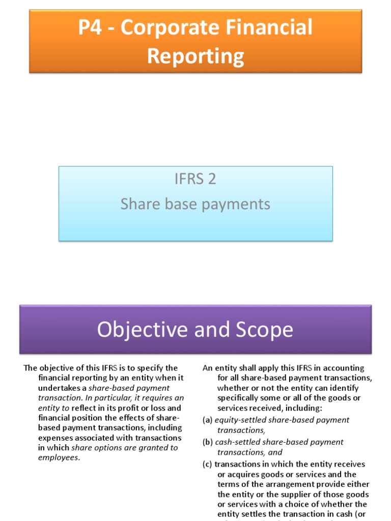 P4 - Corporate Financial Reporting: Ifrs 2 Share Base Payments | PDF ...