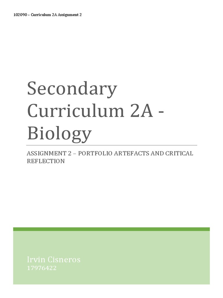 Irvin Cisneros Assignment 2 Biology Final | PDF | Educational ...