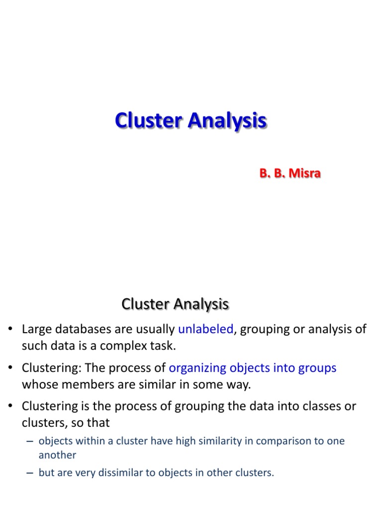 Cluster Analysis and DBSCAN | PDF | Cluster Analysis | Level Of Measurement