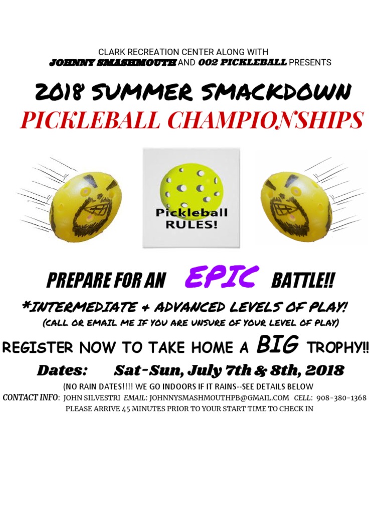Clark Summer Smackdown Flyer | PDF | Sports | Leisure