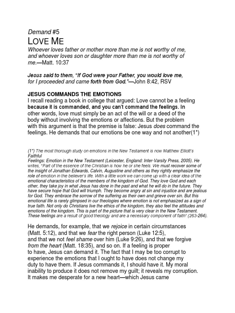 Demand # 5 | PDF | God In Christianity | Love