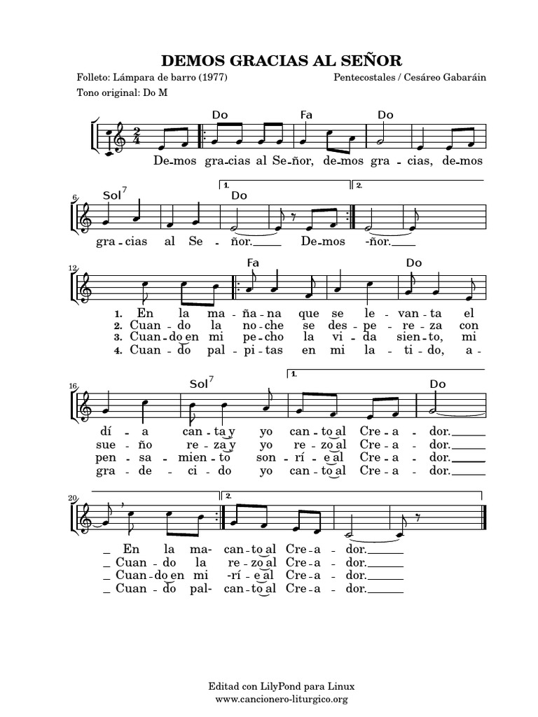 Demos Gracias Al Senor | PDF