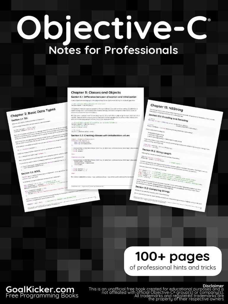 Objective C Notes For Professionals | PDF | Objective C | Software ...