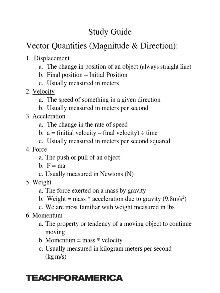 Scalar and Vector Quantities | PDF