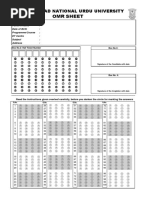 Sainik School Entrance Exam OMR Sheet | PDF