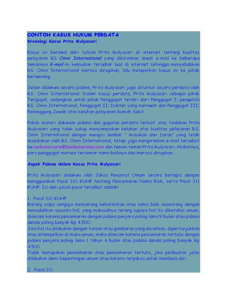 Contoh Kasus Hukum Perdata | PDF