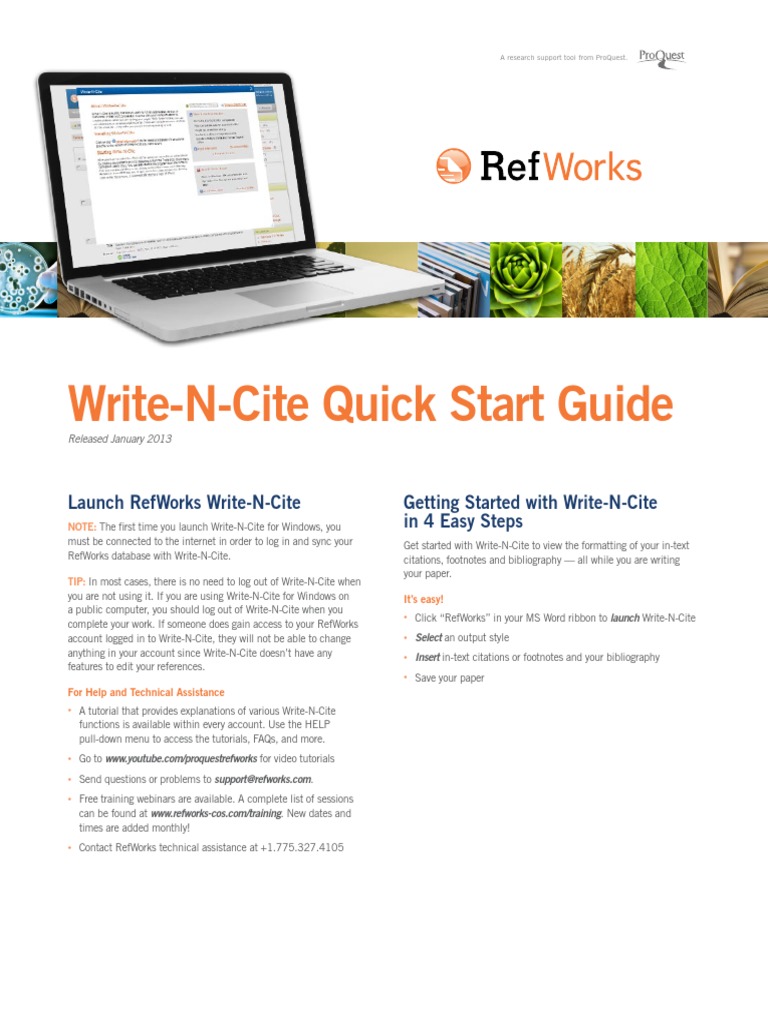 RefWorks Write-N-Cite User Guide | PDF | Citation | Login