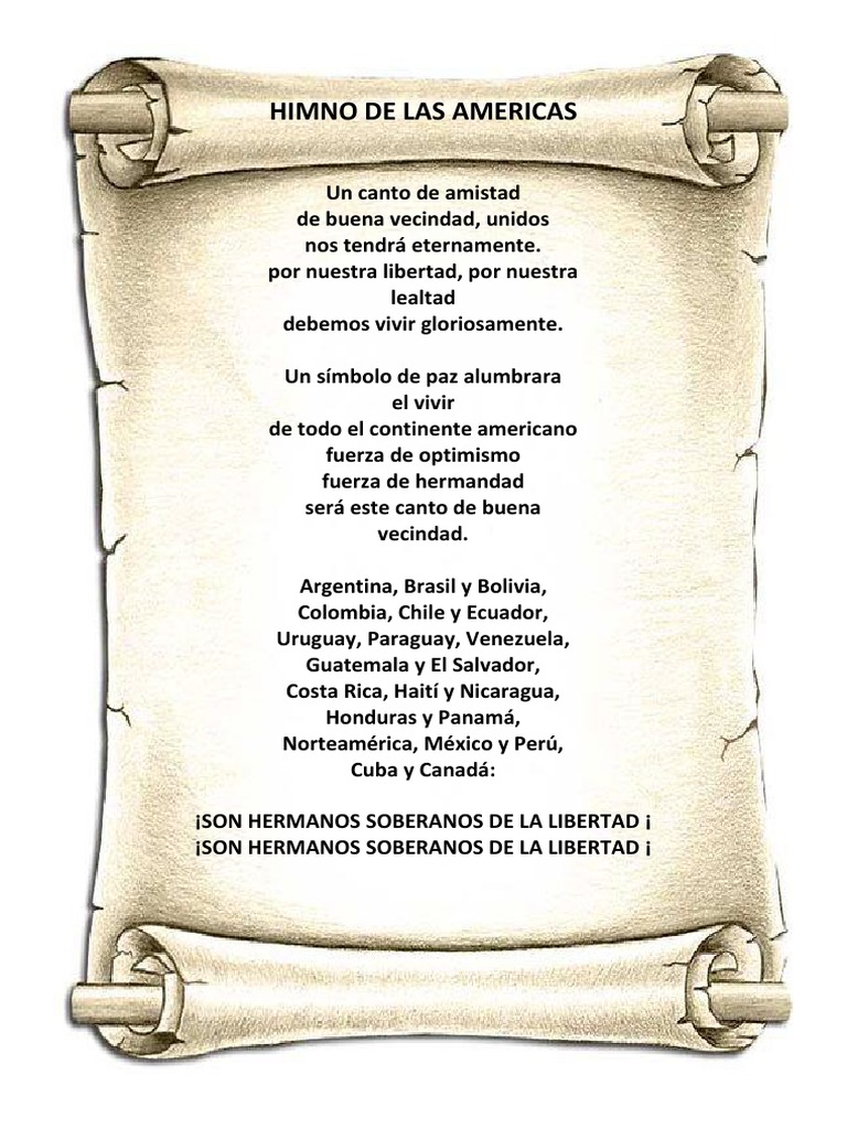 Himno de Las Americas | PDF