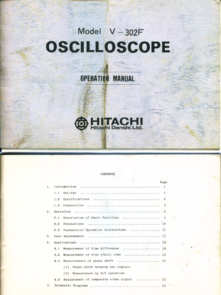 Hitachi v-302f 2x1mv 30mhz Oscilloscope SM | PDF