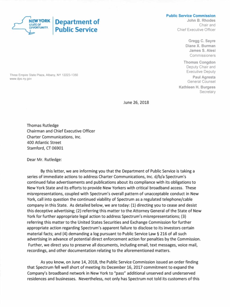 Letter To Spectrum | PDF | U.S. Securities And Exchange Commission ...