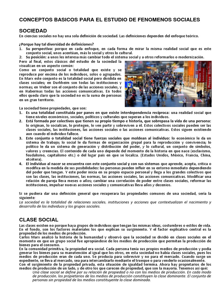 Conceptos Basicos para El Estudio de Fenomenos Sociales | PDF | Sociedad | Propiedad privada