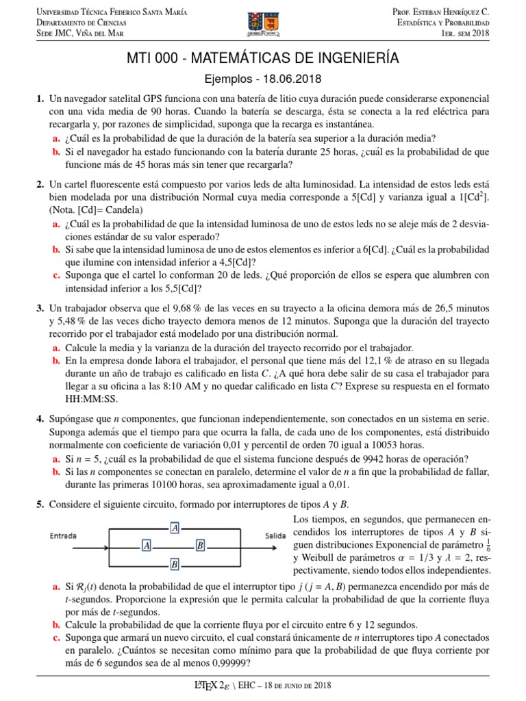 Ejercicios 03 | PDF | Distribución normal | Diodo emisor de luz