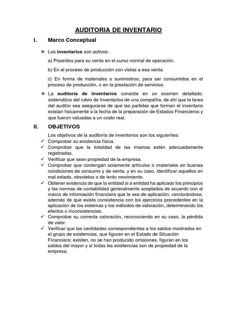 Auditoria de Inventario | PDF | Contabilidad | Auditoría