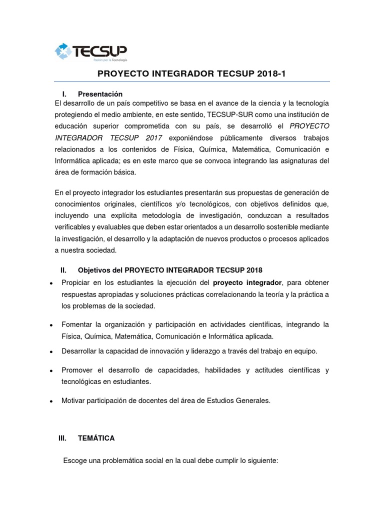 Proyecto Integrador Tecsup 2018-1 | PDF | Estadísticas | Science
