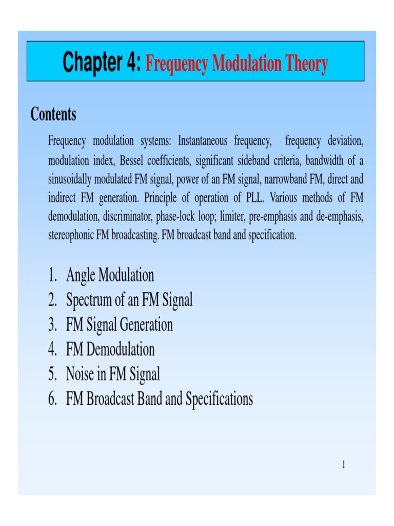 FM Generation: Direct and Indirect Methods | PDF | Frequency Modulation ...