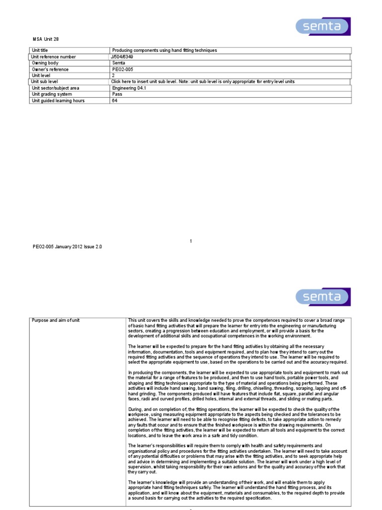 28 Producing Components Using Hand Fitting Techniques | PDF | Drill ...