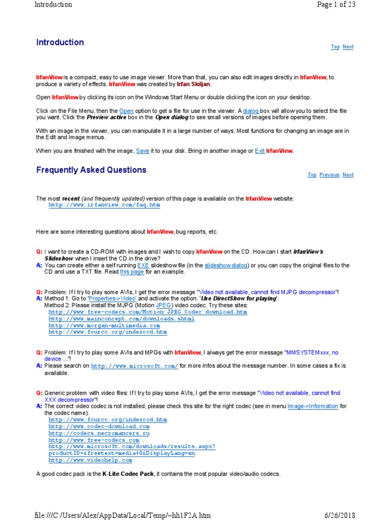 Irfanview A Great Graphic Tool | PDF | Computer File | Computer File ...