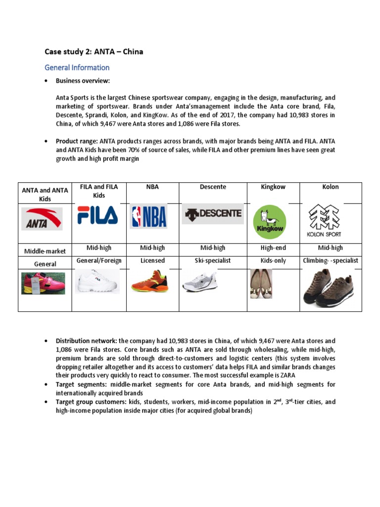 Case Study 2 Anta Download Free Pdf Brand Sportswear Activewear