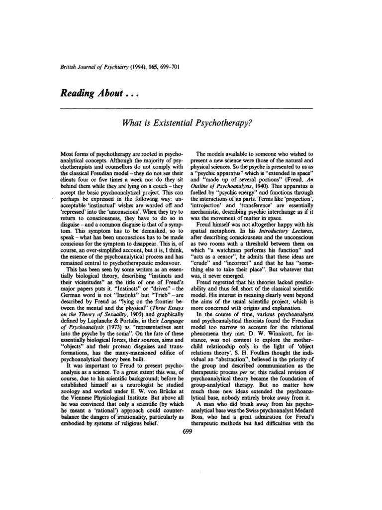 What Is Existential Psychotherapy | PDF | Existentialism | Psychotherapy