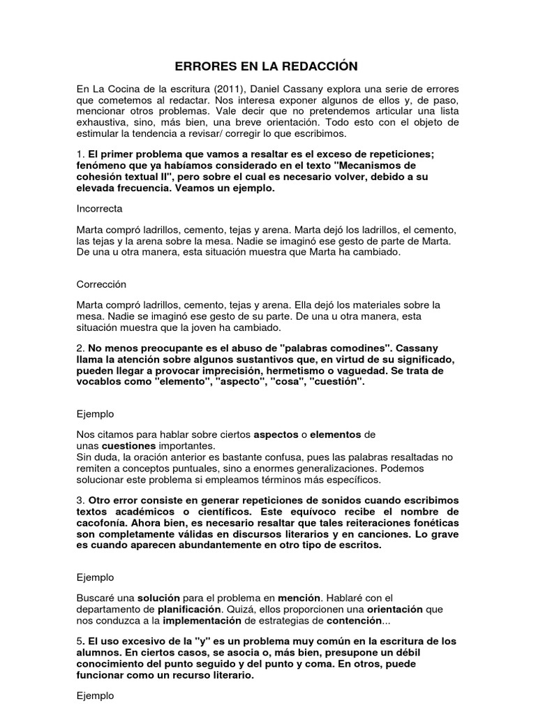 Errores Comunes en la Redacción | PDF | Escritura | Los símbolos
