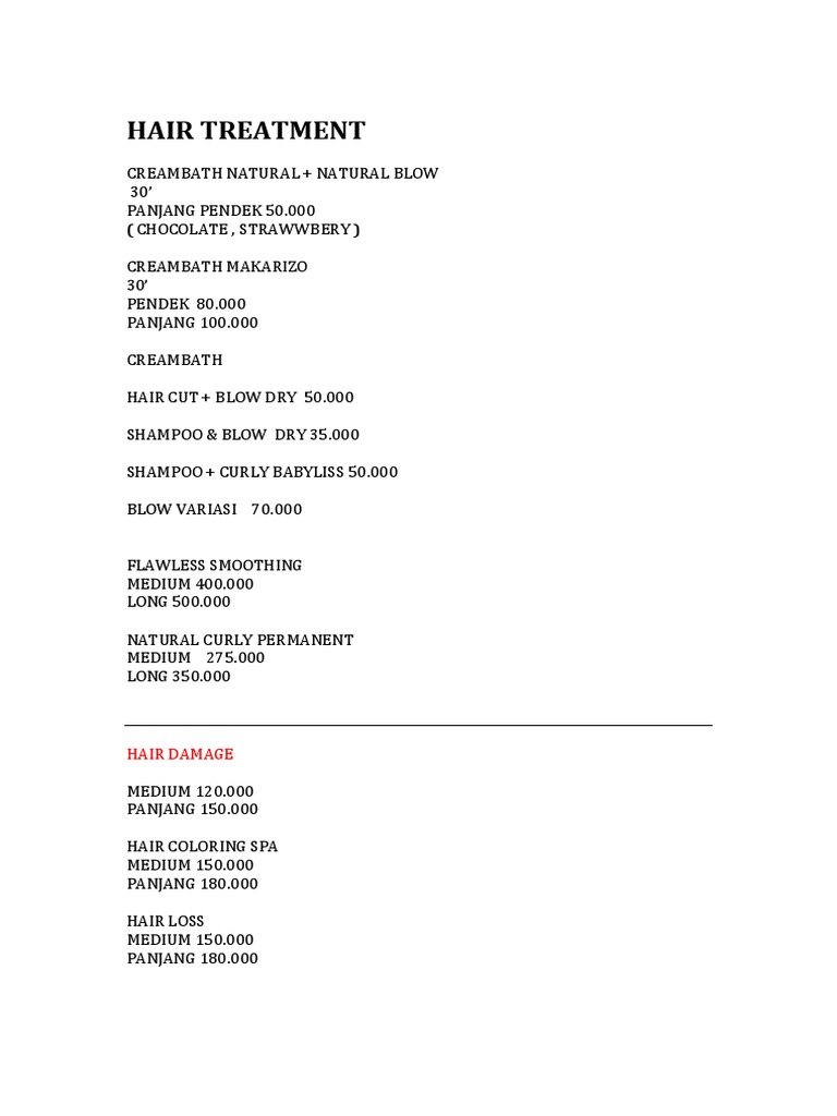 Hair Treatment | PDF