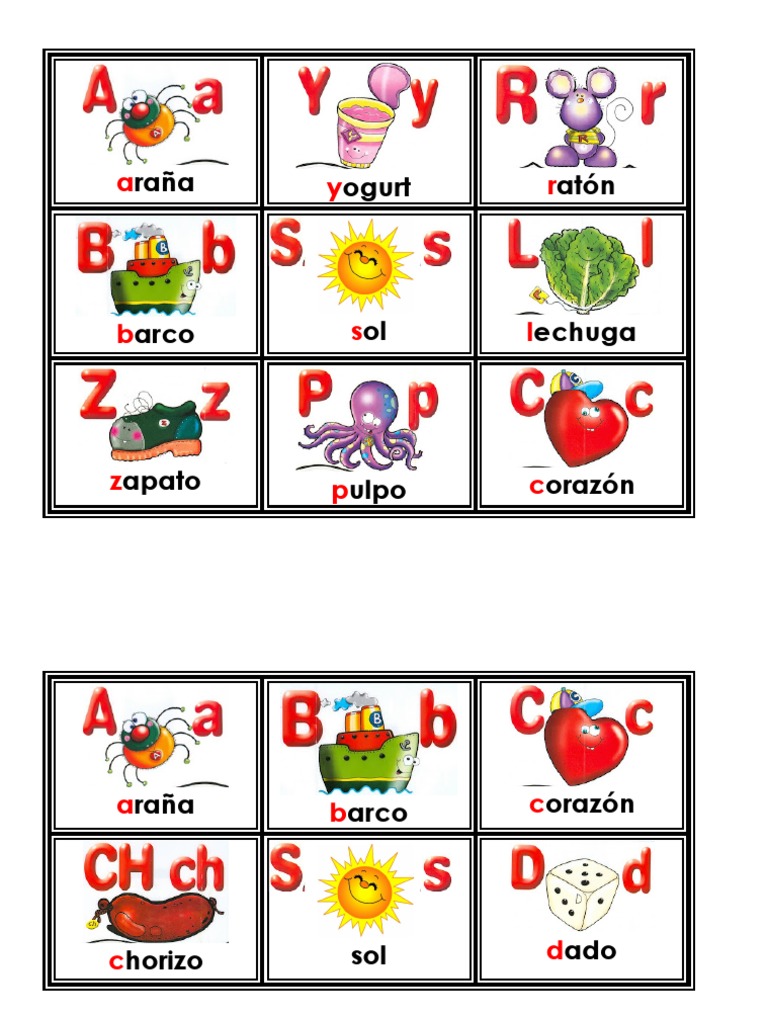 Loteria Del Abecedario PDF | PDF