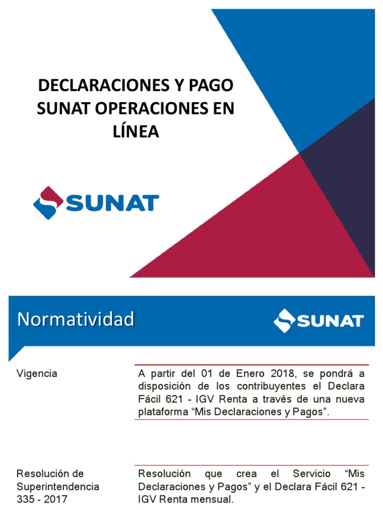 DECLARACIONES Y PAGO SUNAT OPERACIONES EN LÍNEA | Tarjeta de débito ...