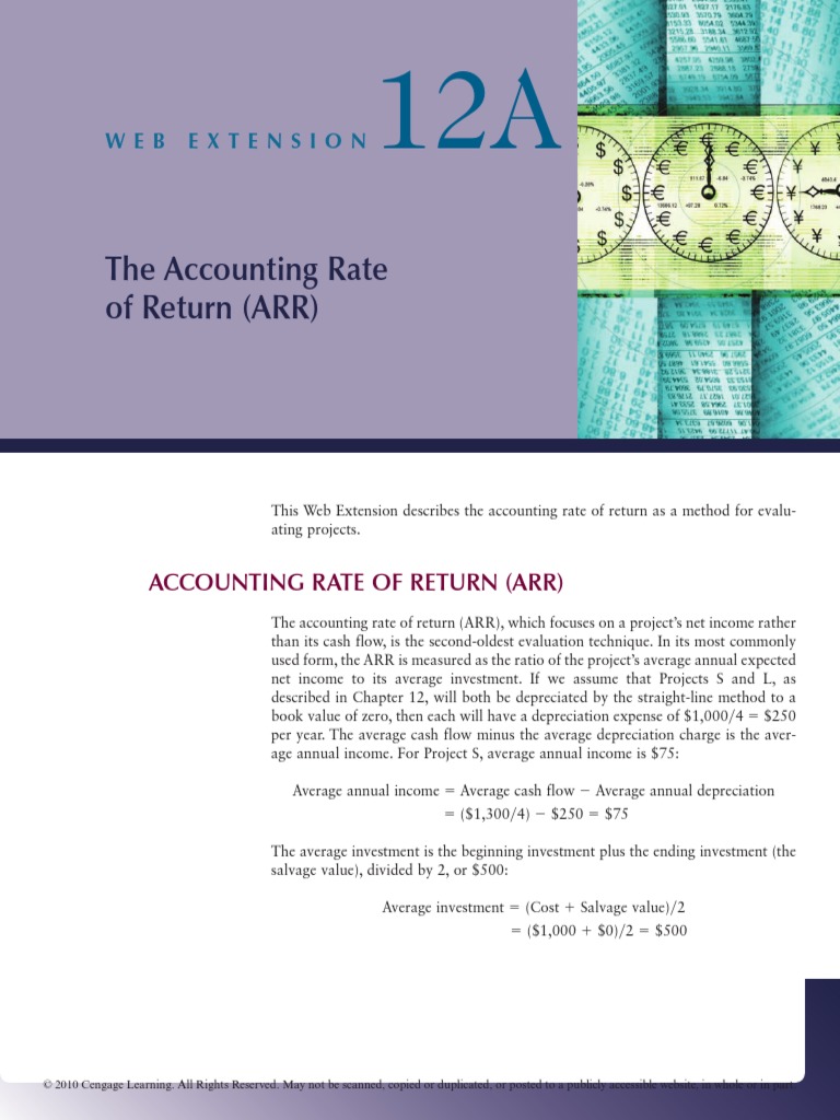 The Accounting Rate of Return (ARR) : Web Extension | PDF ...