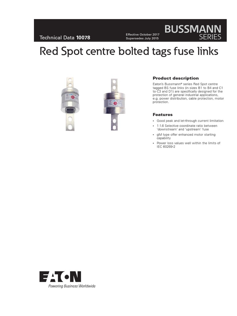 Eaton Fuses PDF | PDF | Fuse (Electrical) | Electrical Engineering
