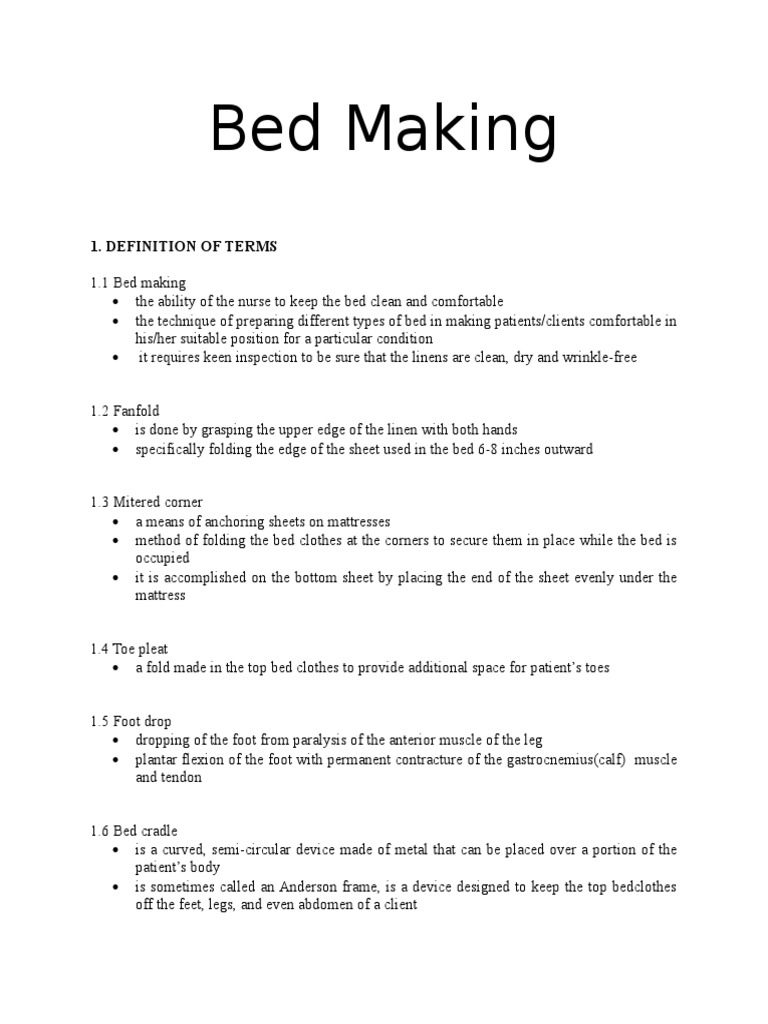 Bed Making Lecture | PDF | Bed | Bedding