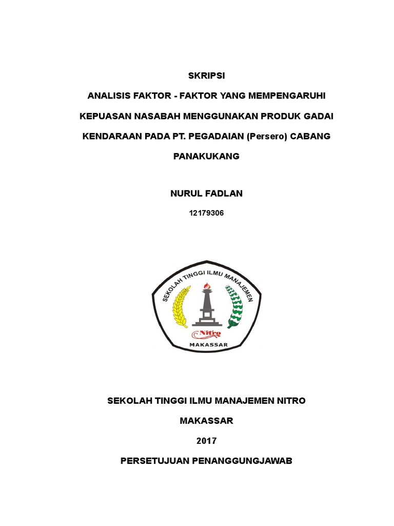 Sampul & Lembar Pengesahan Skripsi Fadlan | PDF