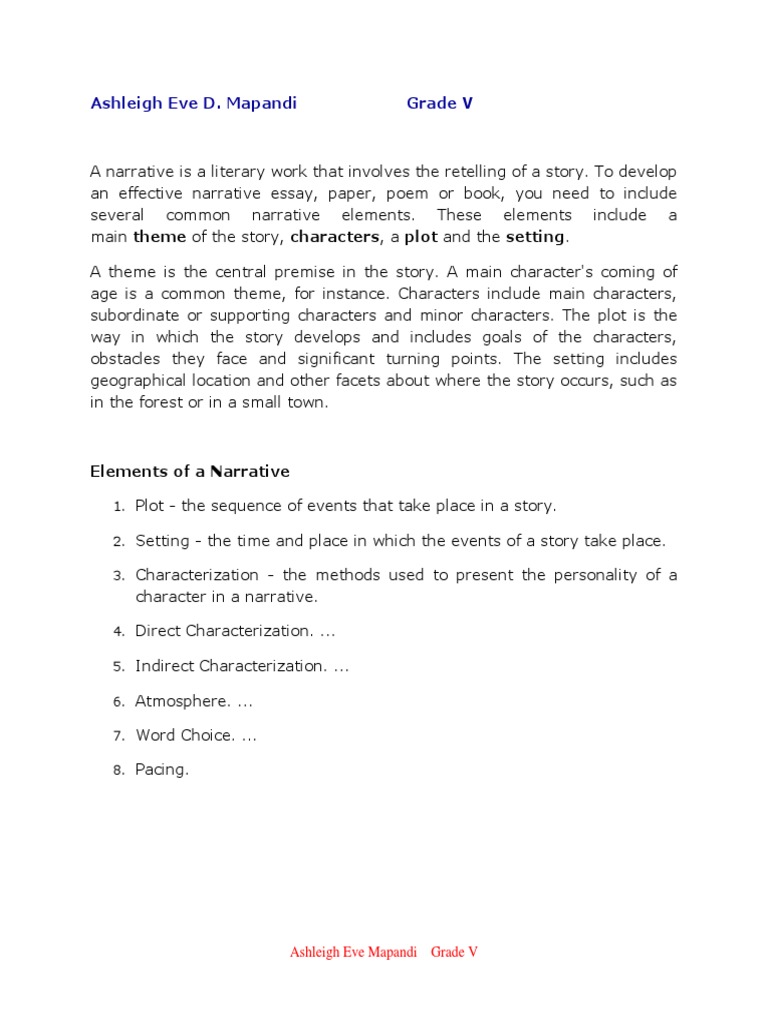 Ash - Narrative Assignment | PDF | Plot (Narrative) | Narration