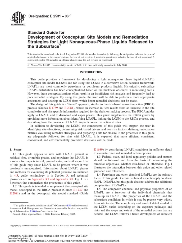 Astm E2531 | PDF | Environmental Remediation | Petroleum