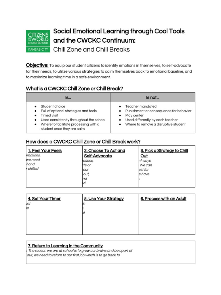 Chill Zone 2f Chill Out Lesson Plan | PDF | Emotions | Teachers