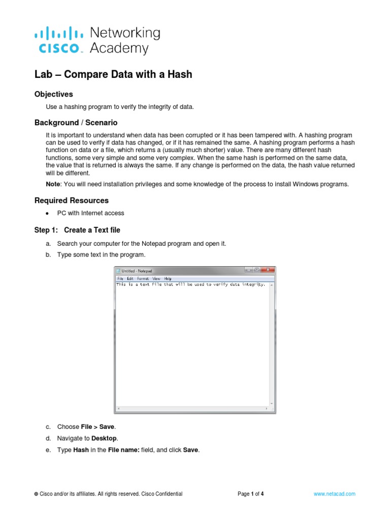 1.2.1.3 Lab - Compare Data With A Hash | PDF | Text File | Computer File