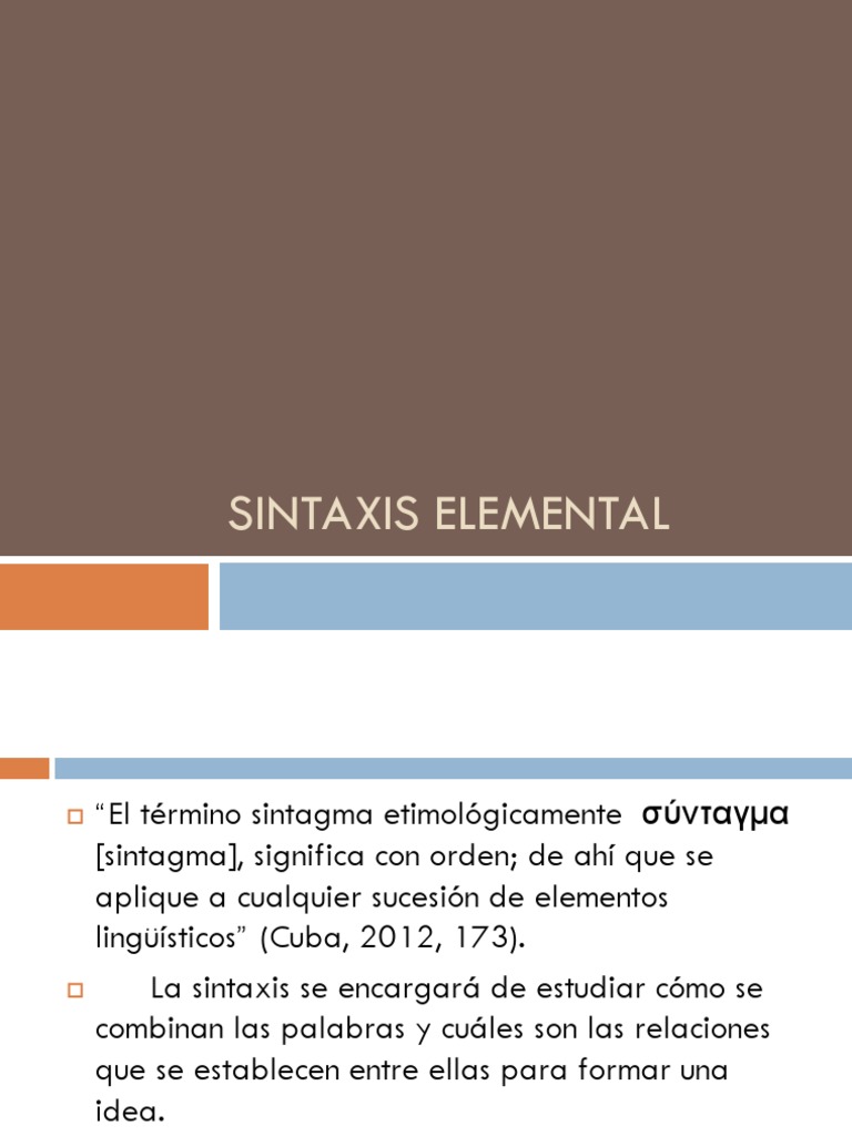 Sintaxis Elemental | PDF