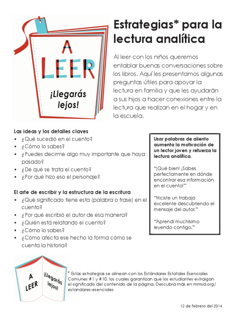 Estrategias para Lectura Analítica | PDF | Lectura (proceso) | Cuentos