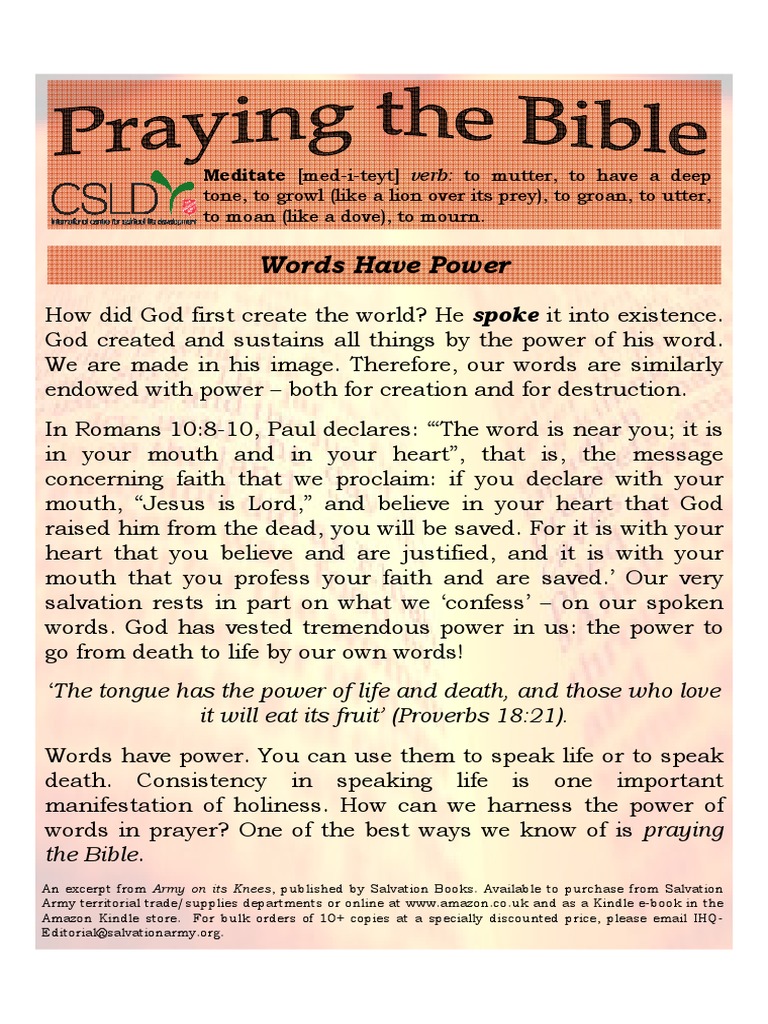Praying The Bible | PDF | God In Christianity | Prayer
