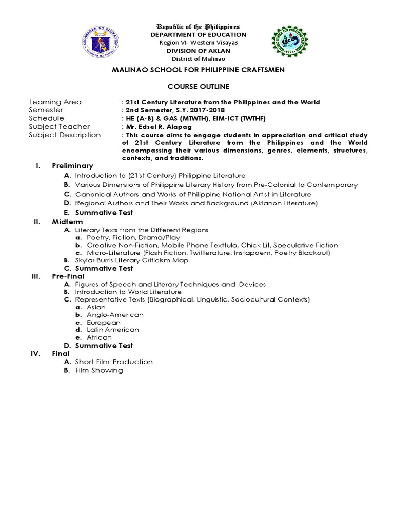 Course Outline | PDF | Poetry | Writing