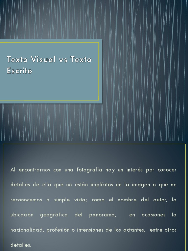 Texto Visual vs Texto Escrito | España | Imagen