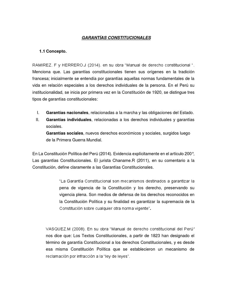 Garantías Constitucionales En Perú Pdf Habeas Corpus Derecho