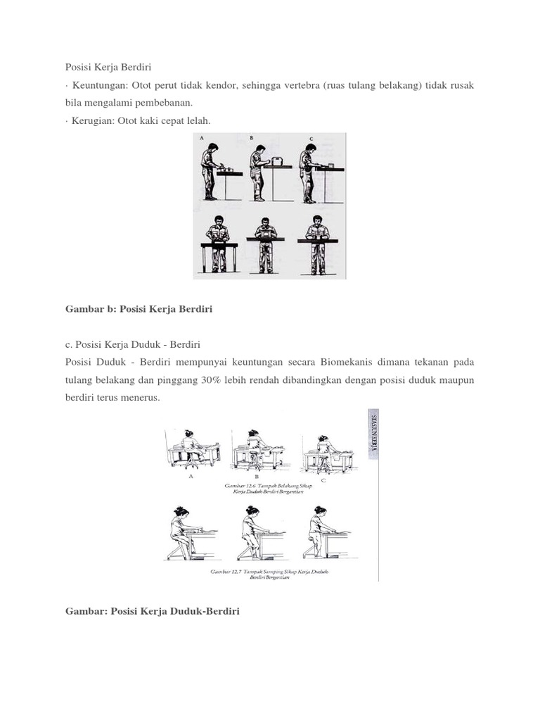 Posisi Kerja Berdiri | PDF
