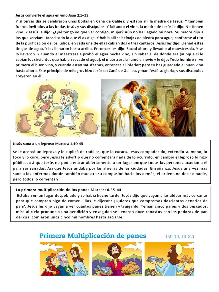 Jesús convierte agua en vino en Caná | PDF | María, madre de Jesús | Jesús