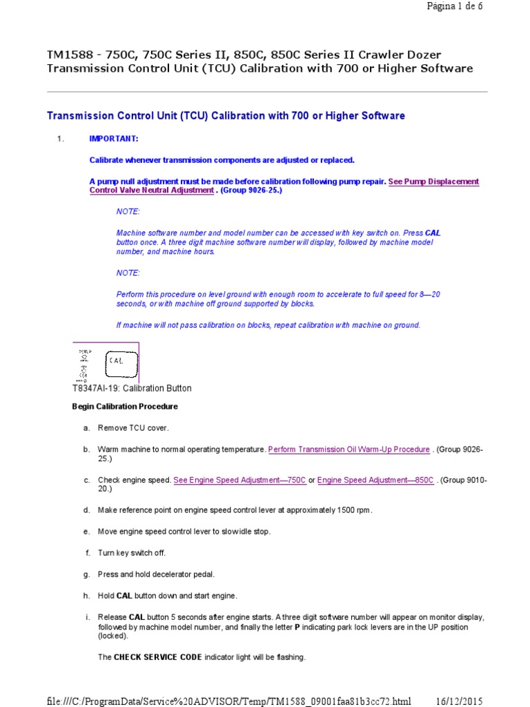 TCU Calibration for John Deere Dozers | PDF | Transmission (Mechanics ...