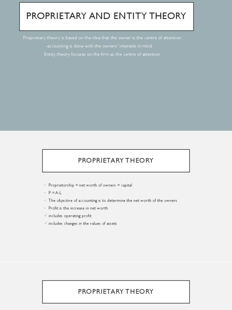 Proprietary and Entity Theory | PDF | Liability (Financial Accounting ...