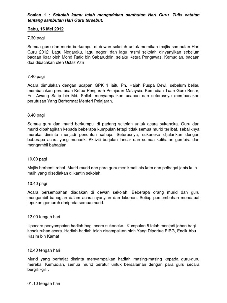 Karangan Jenis Catatan | PDF