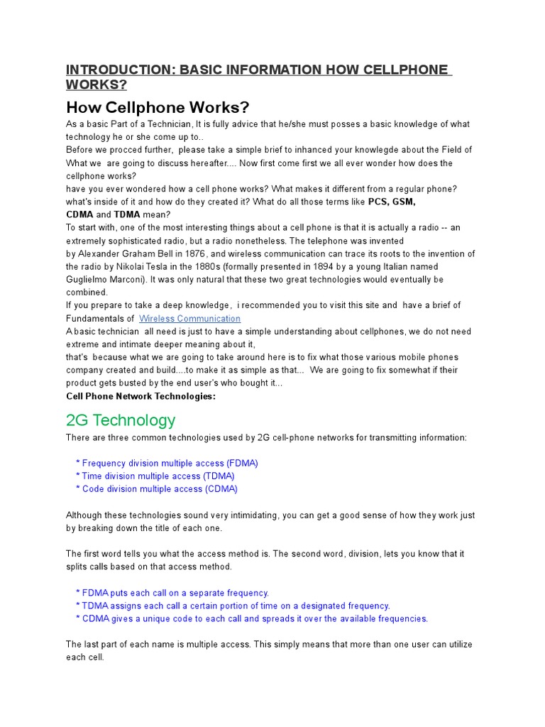 How Cellphone Works?: 2G Technology | PDF | Cellular Network | Gsm