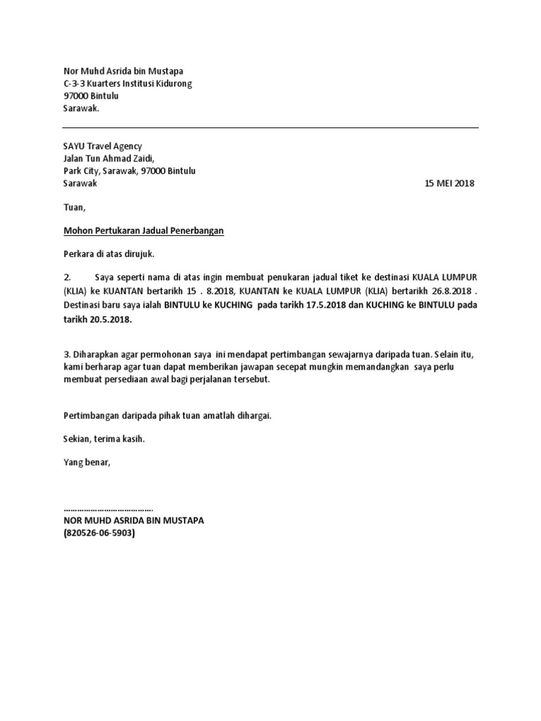 Contoh Surat Kiriman Rasmi Syu | PDF